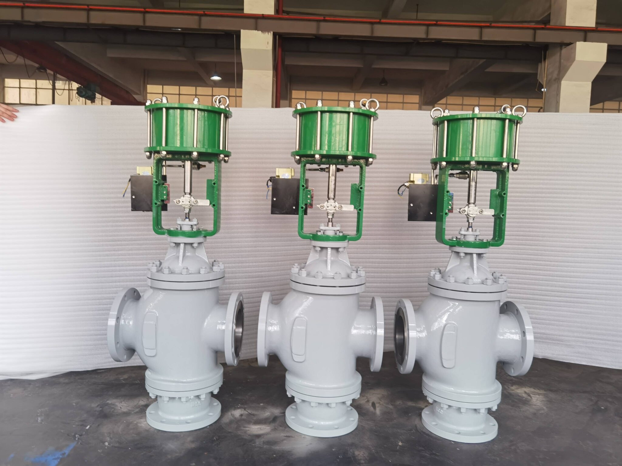 DN150 150LB WCC Pneumatic 3-Way Diverting Type Globe Control Valves ...
