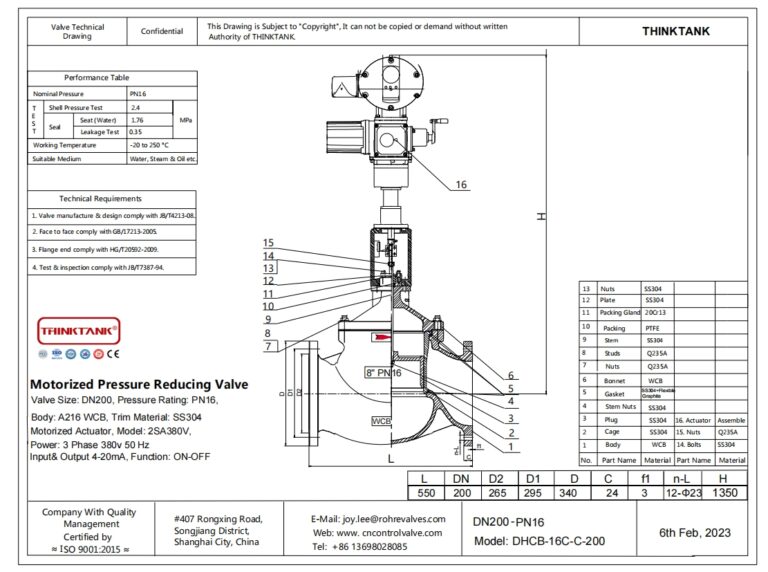 Motorized Globe Control Valve Carbon Steel | THINKTANK