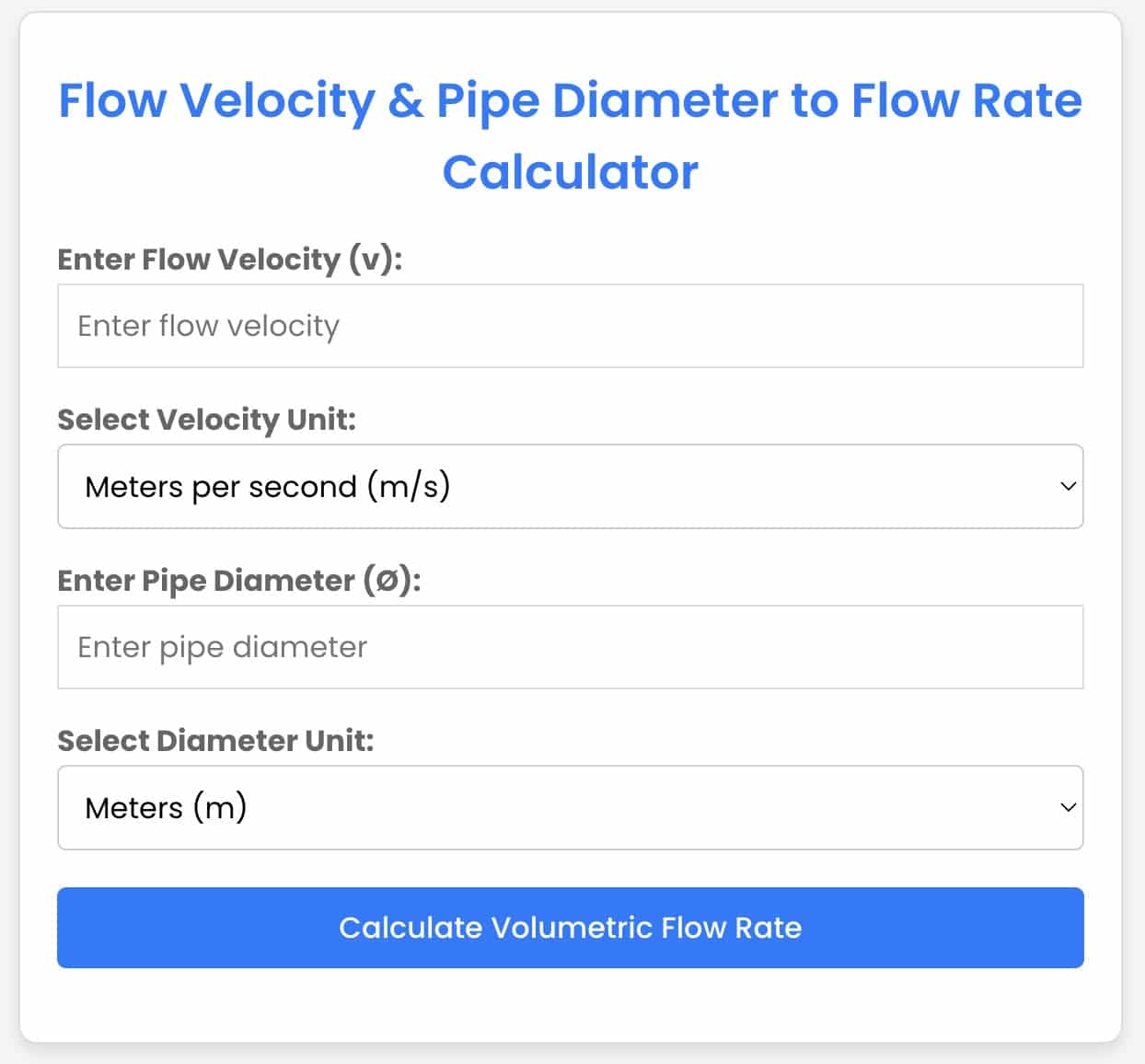 Flow Calculators – THINKTANK