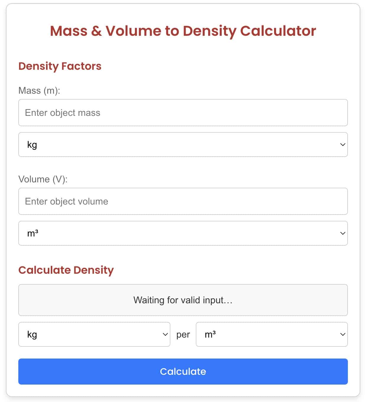 Density Converter & Calculator – THINKTANK