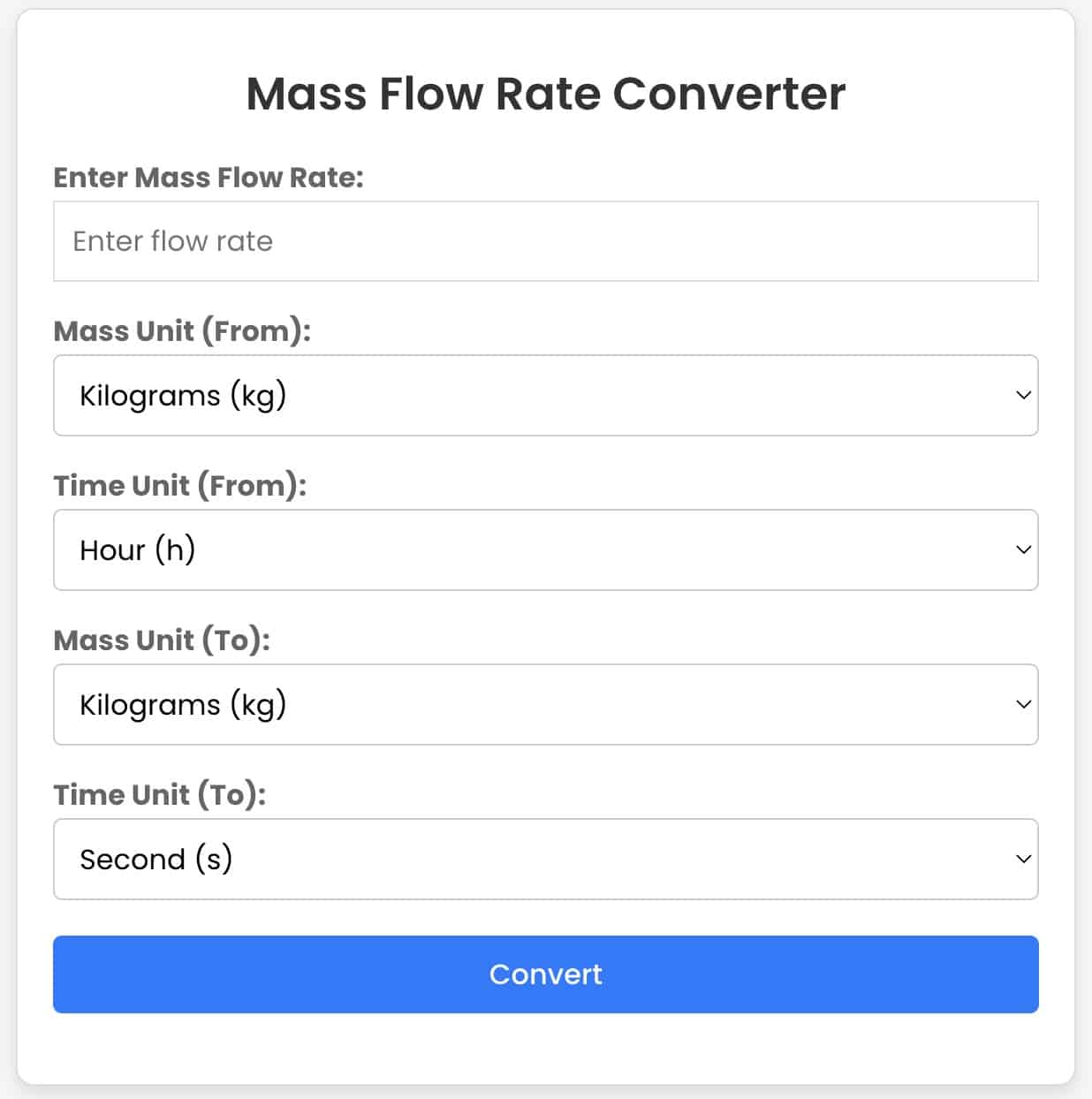 Flow Calculators – THINKTANK